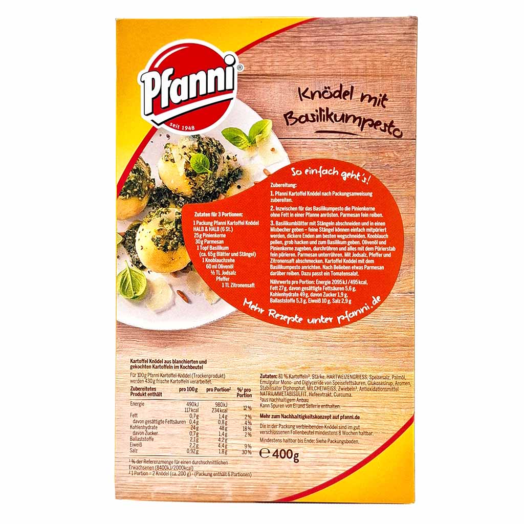 Pfanni Kartoffel Knödel halb & halb 12 Stück 400g