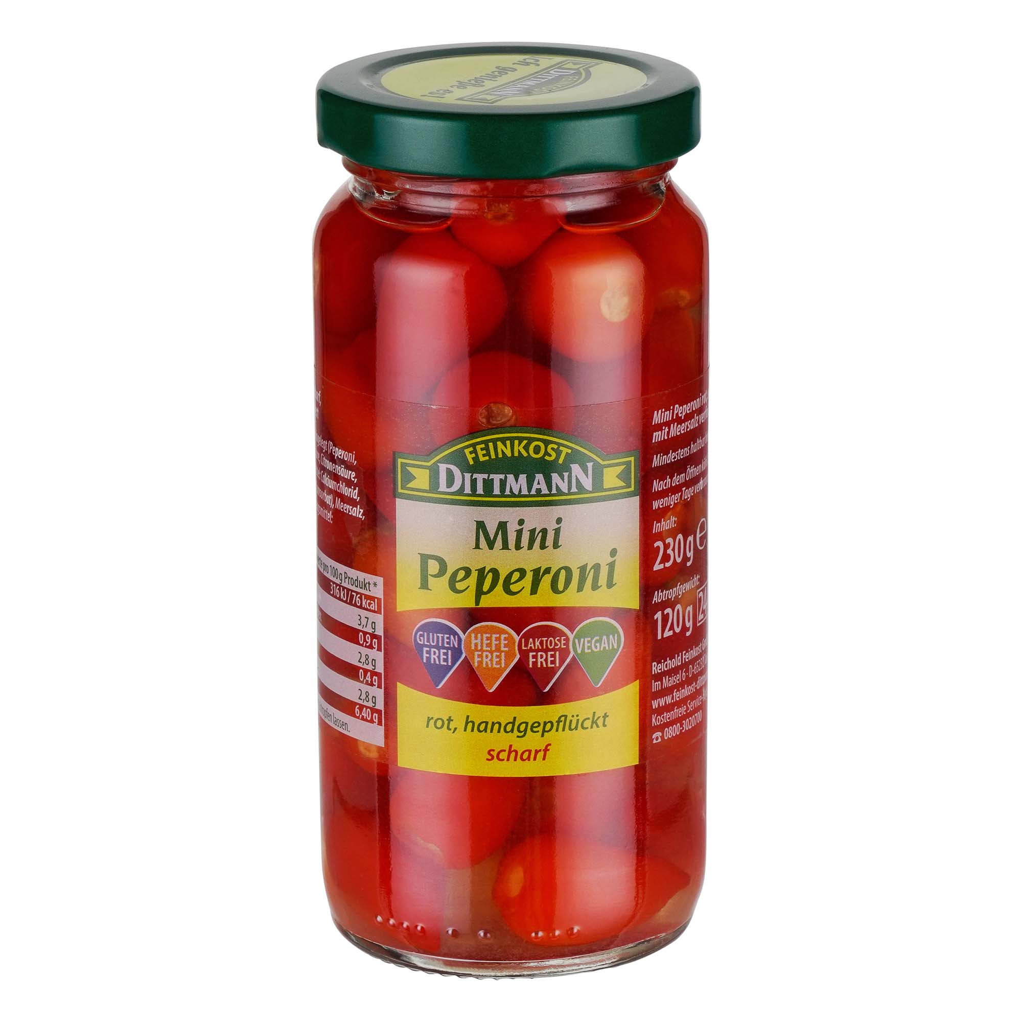 Mini Baby Peperoni rot, scharf – eingelegt & aromatisch | 120 g ...