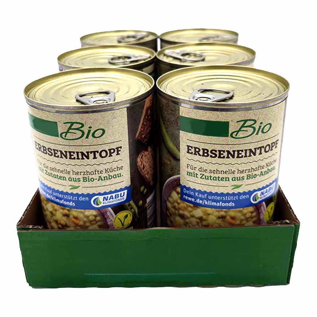 Buss Bio Erbseneintopf 6x400g = 2,4kg MHD 14.07.28 | SW41018