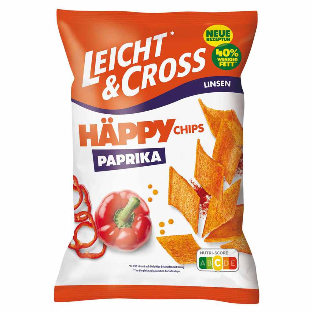 Leicht & Cross Happy Chips Linse Paprika 90g