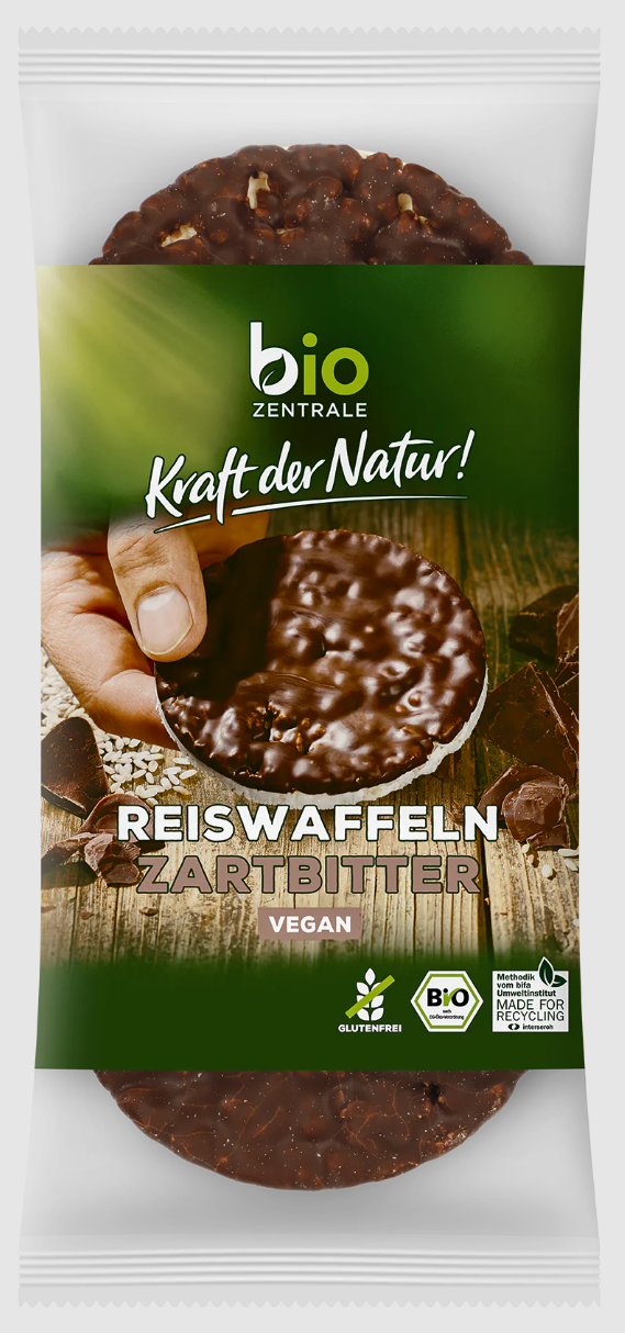 Biozentrale Reiswaffeln Zartbitter 100g Bio