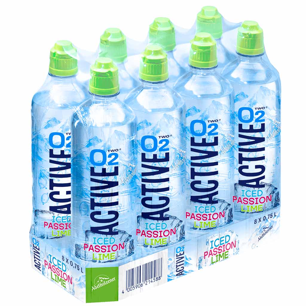 Active O2 Mineralwasser, Himbeer-Cranberry-Geschmack 8x0,75L=6 L