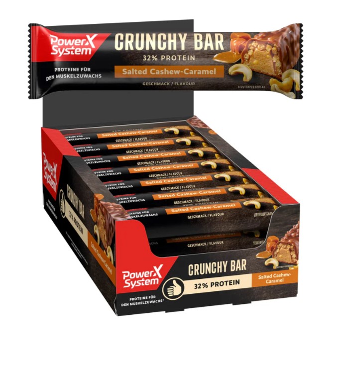 Power System Crunchy Bar Salted Cashew-Caramel 21x45=945g
