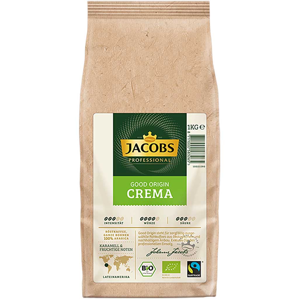 Jacobs Good Origin Café Crema Bio Röstkaffee Ganze Bohne 1kg