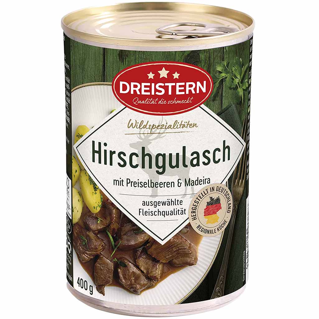 Dreistern Hirschgulasch mit Preiselbeeren & Madeira 400g