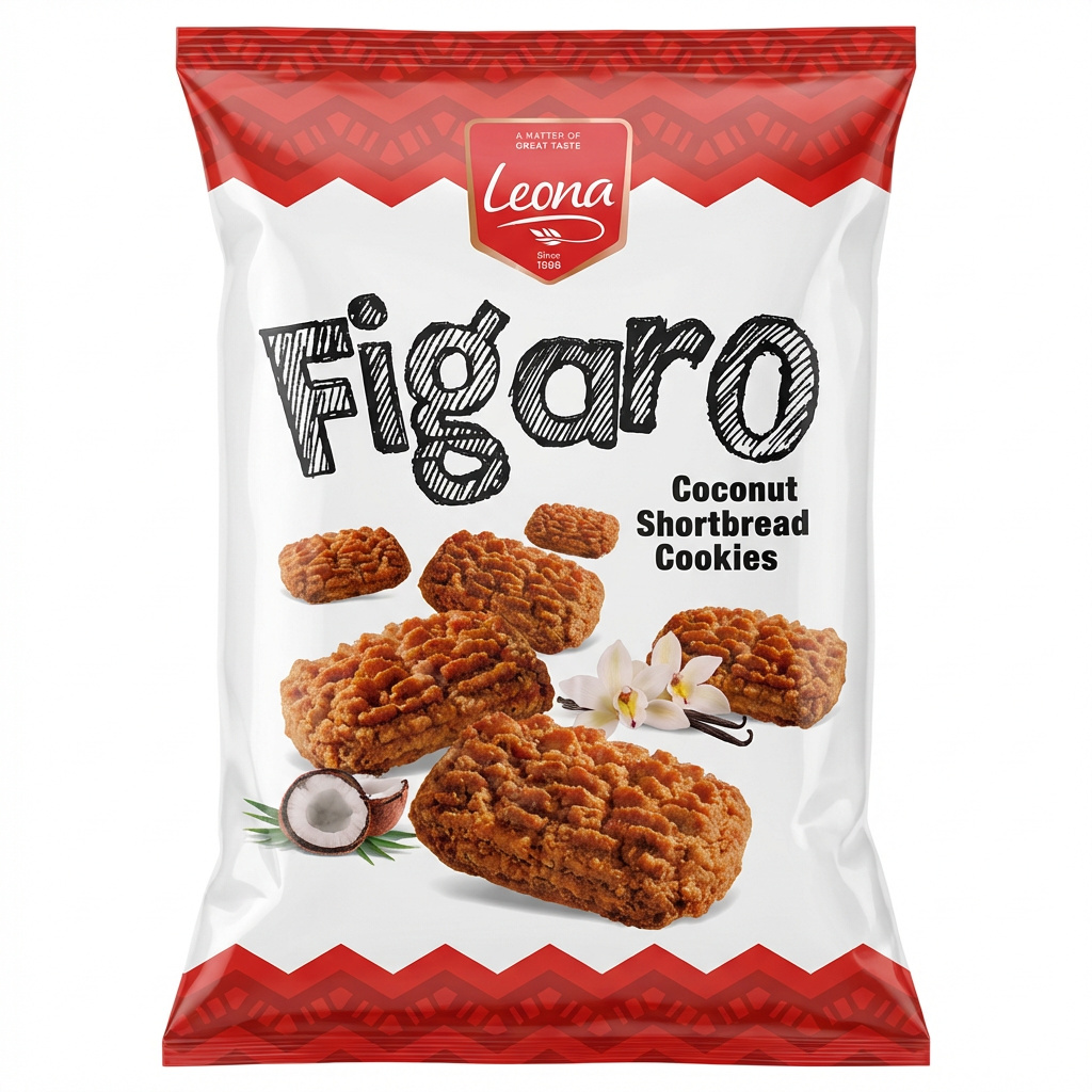 Leona Figaro Coconut Shortbread Cookies 300g
