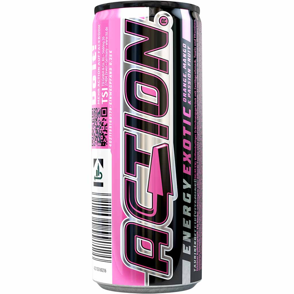 24x Action Energy Drink Exotic DOSE á 250ml=6L