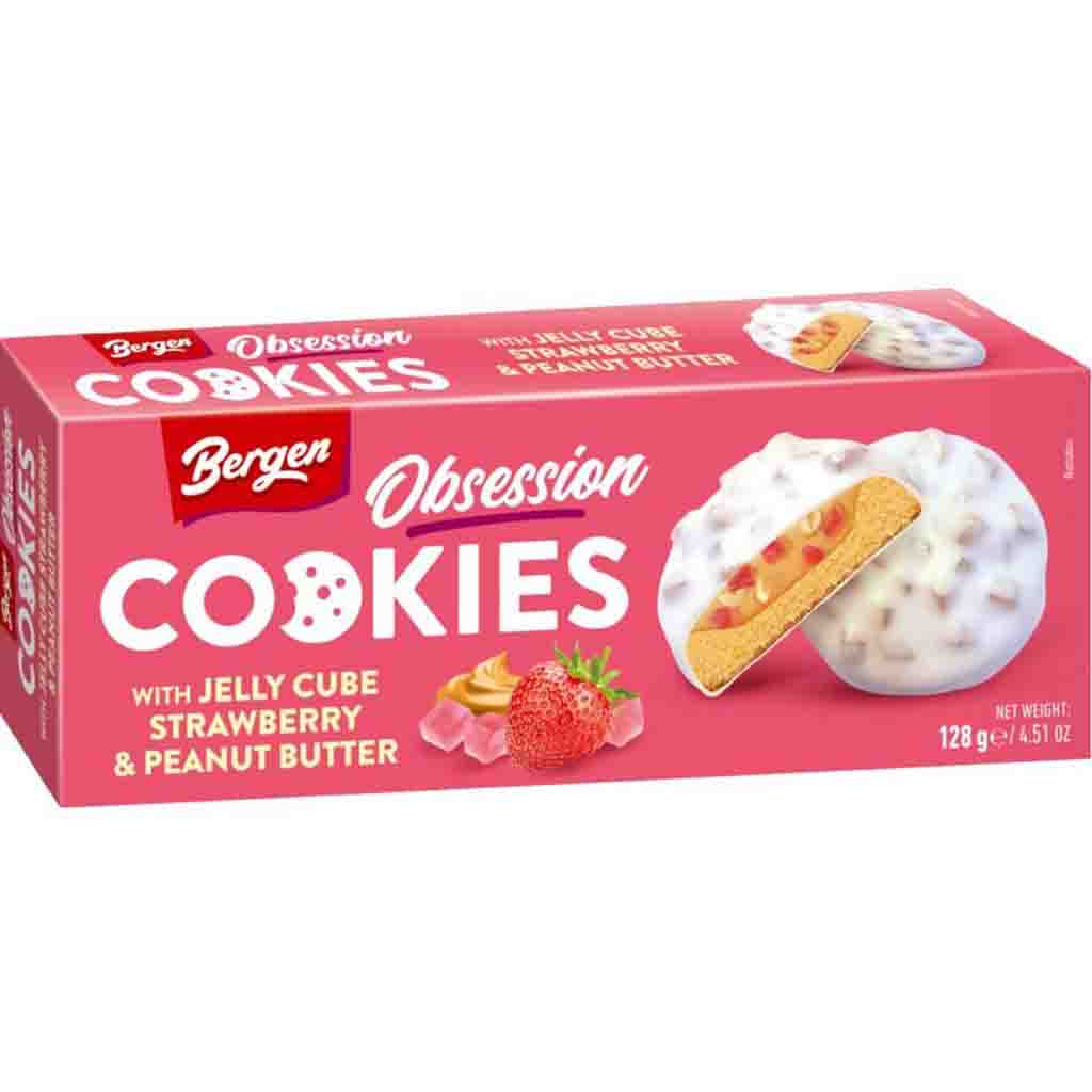 Bergen Obsession Cookies Strawberry & Peanut Butter 128g