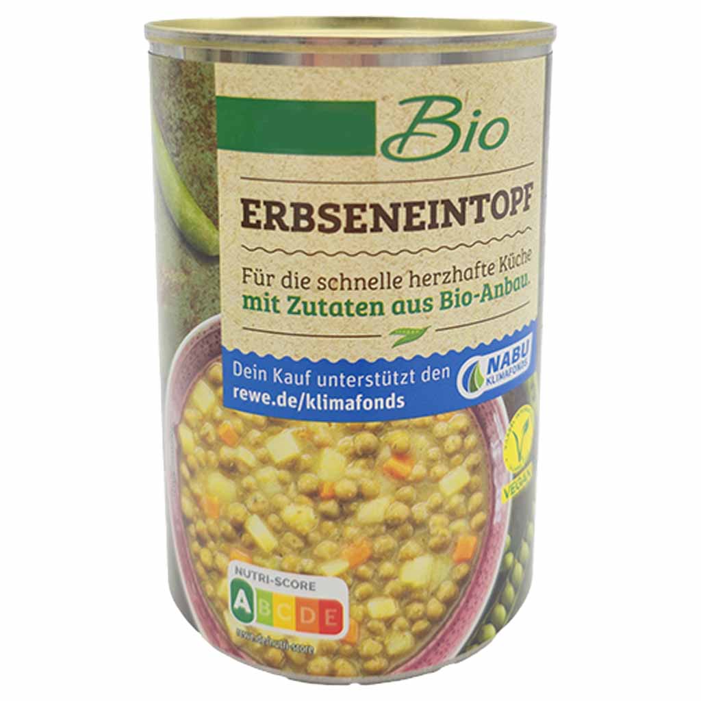 Buss Bio Erbseneintopf 6x400g = 2,4kg MHD 14.07.28 | SW41018