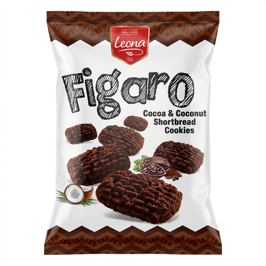 Leona Figaro Cocoa & Coconut Shortbread Cookies 300g