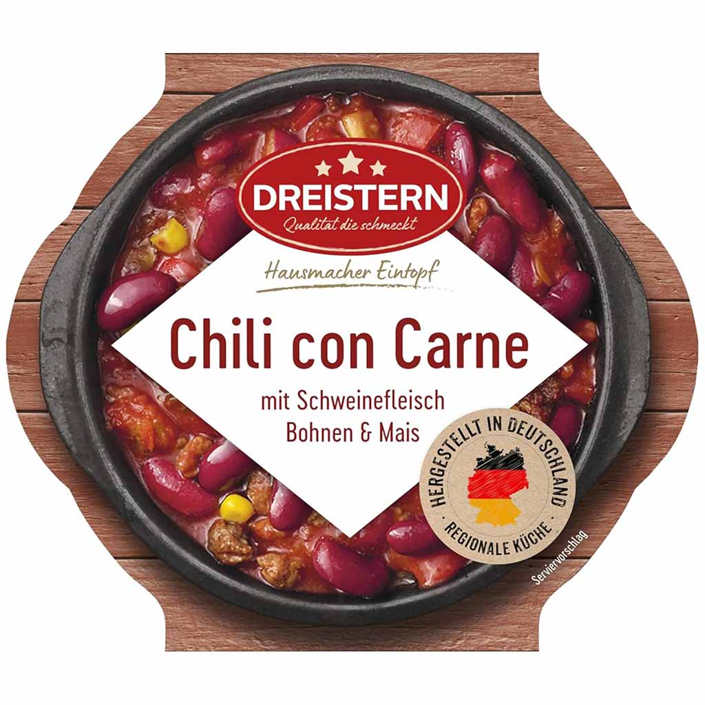 Dreistern Fertiggericht Chili con Carne 400g