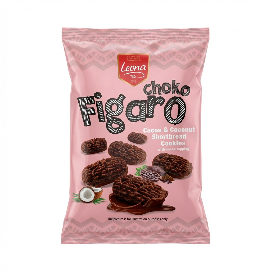 Leona Choko Figaro Cocoa & Coconut Shortbread Cookies 300g