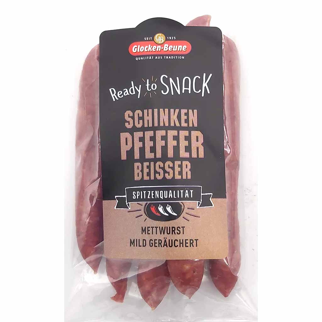 Glocken-Beune Mettwurst Schinken-Pfefferlinge mild geräuchert 150g