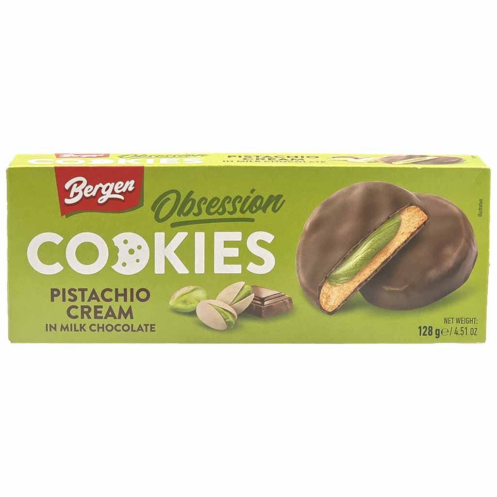 Bergen Obsession Cookies Pistachio Cream In Milk Chocolate 128g