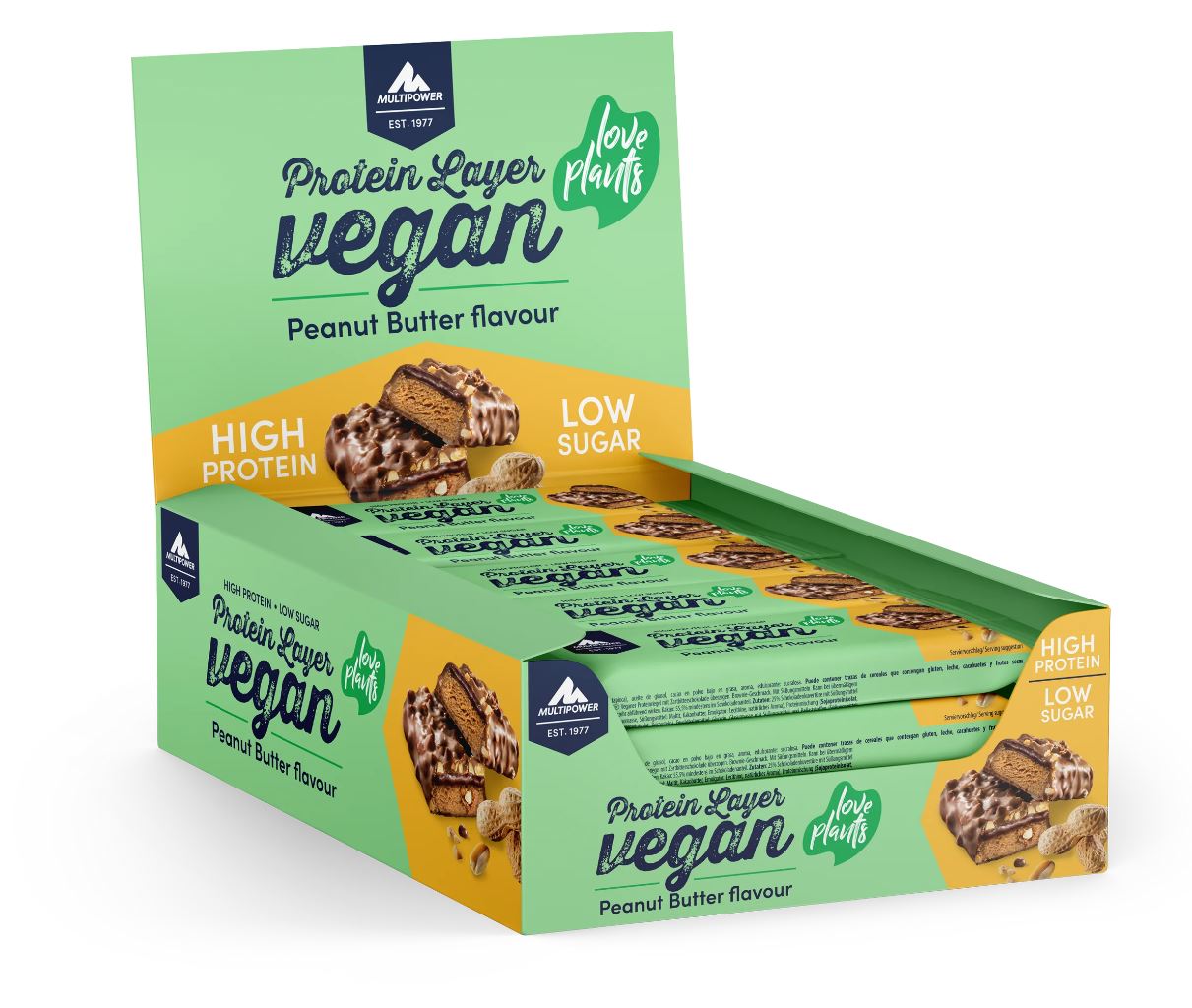 VE Multipower Proteinriegel Layer Vegan Peanut Butter 15x55g= 825g