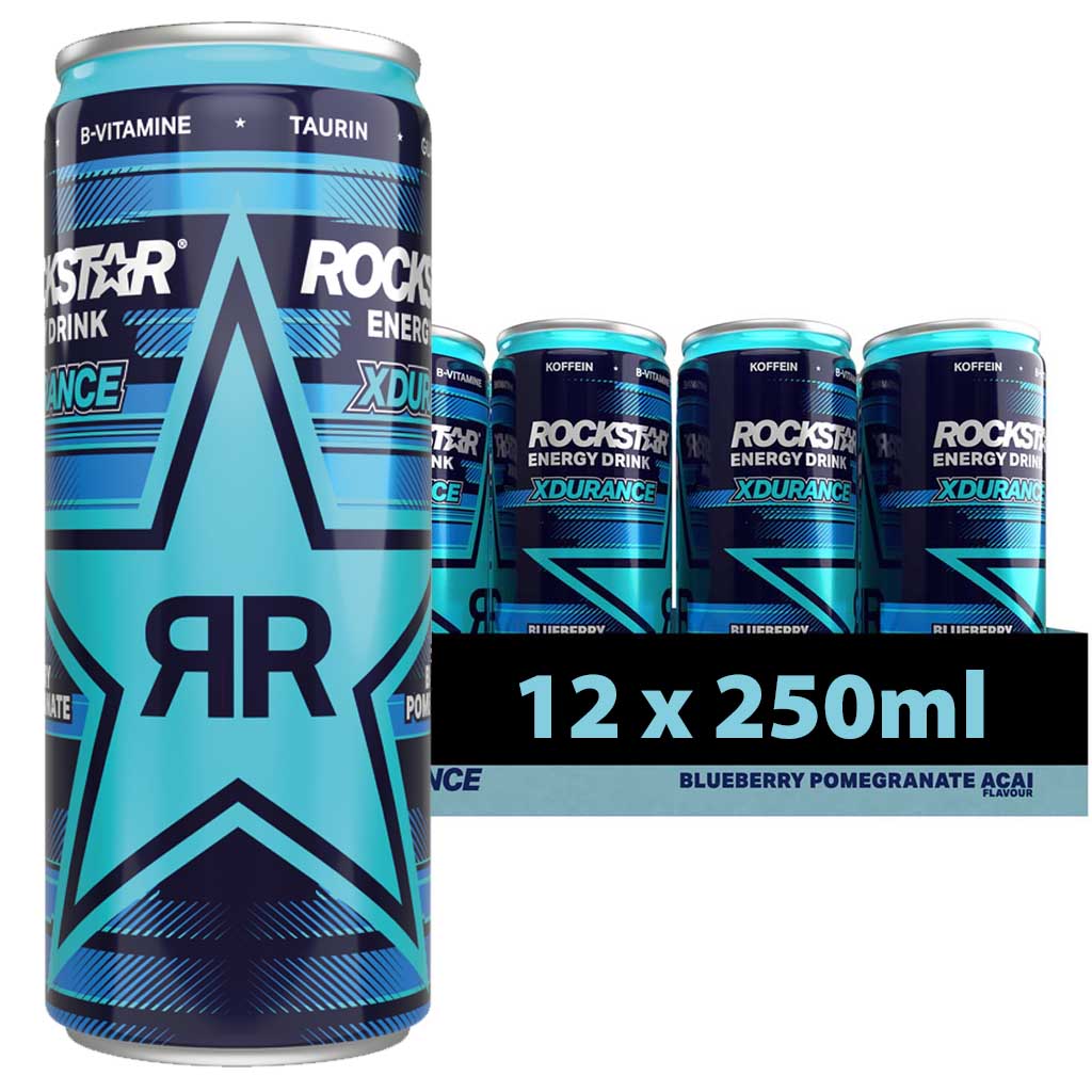 Rockstar Energy Drink Xdurance Blueberry Pomegranate Acai DOSE 12x0,25L=3L