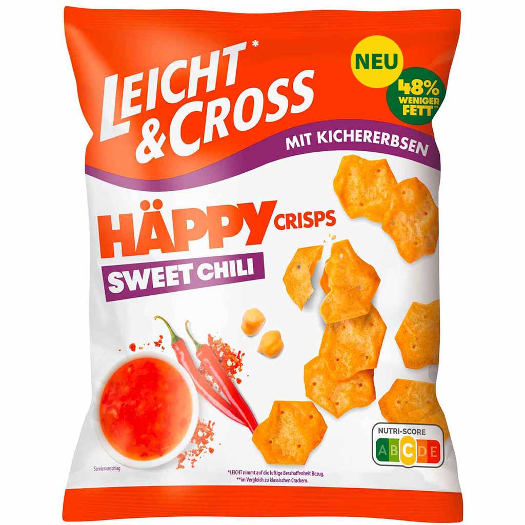 Leicht & Cross Häppy Crisps Sweet Chili 80g Kichererbsen-Chips