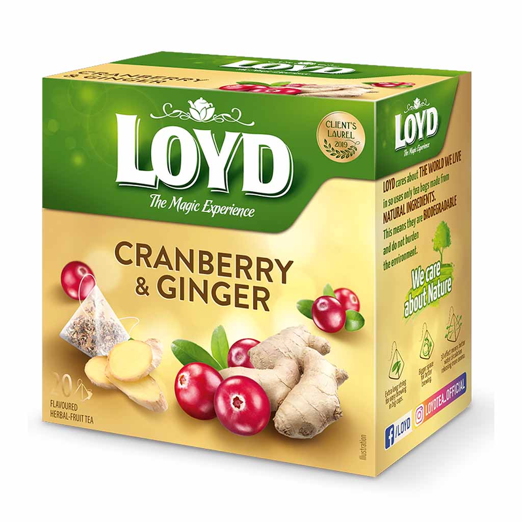 LOYD Tee Cranberry & Ingwer Pyramiden-Beutel 20x2g = 40g
